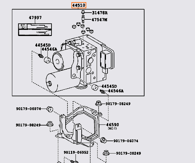 Bộ chấp hành phanh ABS, Cụm ABS, 04003-45148, 44050-48190